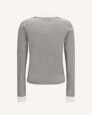 Miu Miu Long-sleeved Cotton Polo T-shirt