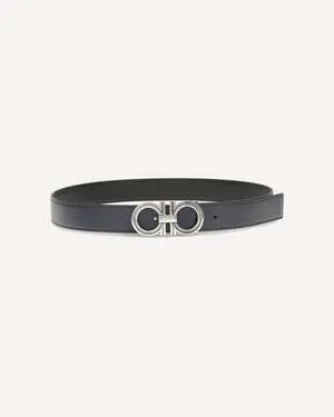 FERRAGAMO Reversible Leather Belt With Gancini Buckle
