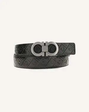 FERRAGAMO Reversible Gancini Leather Belt