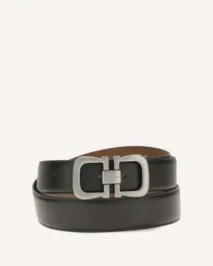 FERRAGAMO Reversible Leather Belt With Gancini Logo Buckle