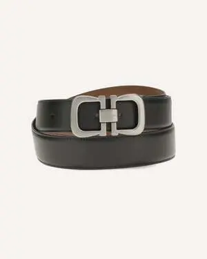 FERRAGAMO Reversible Leather Belt With Gancini Logo Buckle