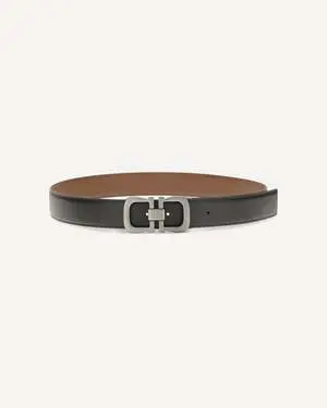 FERRAGAMO Reversible Leather Belt With Gancini Logo Buckle