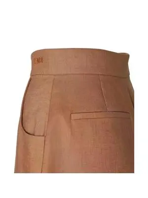 Fendi Pleated Elasticated Cuff Trousers - Brown