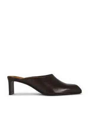 Khaite Colt Mule 50" Pointed Toe Leather Mules - Cacao