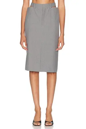 JIL SANDER High Waisted Midi Skirt With Cut-out Detailing