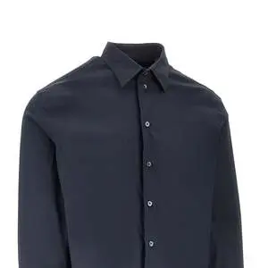 Emporio Armani Tretch Poplin Hirt - Blue