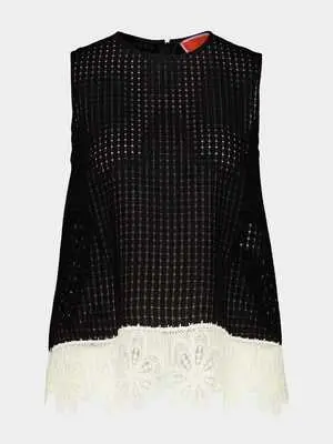 La DoubleJ Sleeveless Top With Lace Hem