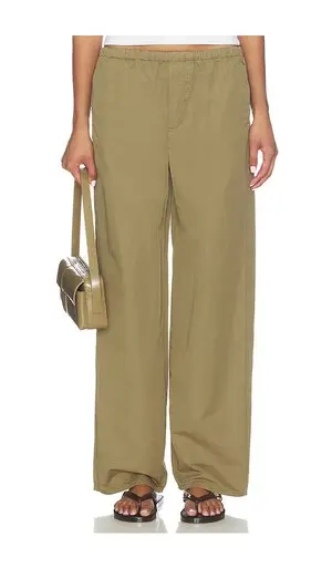 GRLFRND Kacey Pull On Wide Leg Trouser - Oak Moss