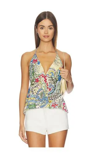Alice + Olivia Karolina Halter Top - Heatwave Multi