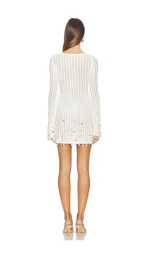 Tularosa Ellisa V Neck Shell Embellished Mini Dress