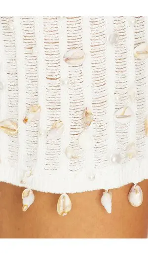Tularosa Ellisa V Neck Shell Embellished Mini Dress