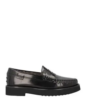TOD'S Leather Penny Loafers - Black