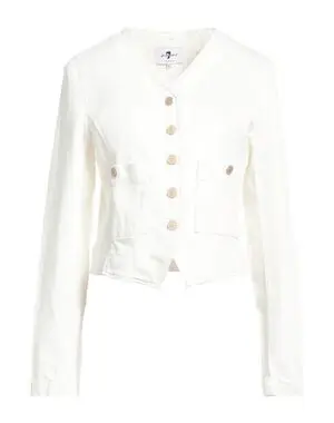 7 For All Mankind Cotton Elastane Denim Jacket - White