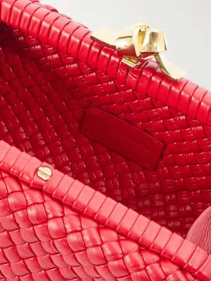 Bottega Veneta Knot Intrecciato Leather Clutch - Red