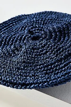 WYETH Straw Beret - Navy
