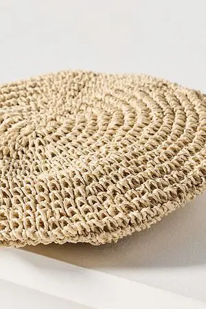 WYETH Straw Beret - Neutral Pattern