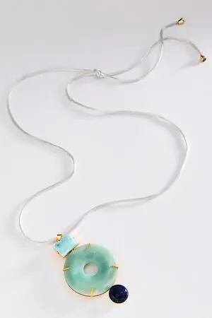 JENNIFER BEHR Devon Necklace With Semi-precious Stone And Austrian Crystals - Aqua