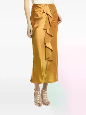 Cinq À Sept Cynthia Ruffled Silk Skirt - Yellow
