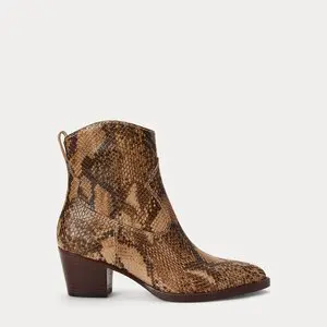 Ralph Lauren Harpher Embossed Leather Bootie