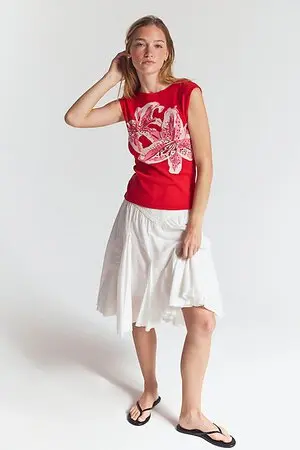 Free People We The Free Ballad Reversible Lily Printed Tank - Red