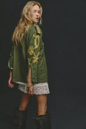 TRICIA FIX Embroidered Military Jacket