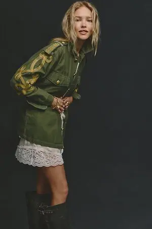 TRICIA FIX Embroidered Military Jacket