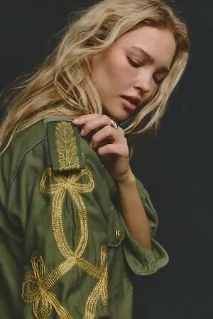 TRICIA FIX Embroidered Military Jacket
