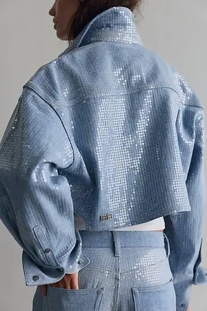 Ksubi Sequin Embellished Cropped Button Down Shirt