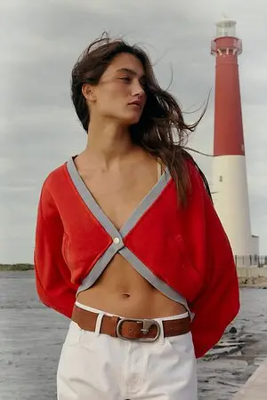 Free People We The Free Charm Bolero Cardigan - High Risk Red Combo