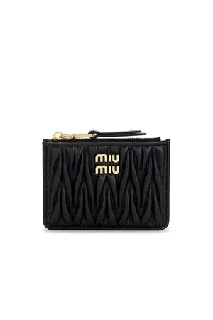 Miu Miu Miu Miu Card Case In Peach Nero