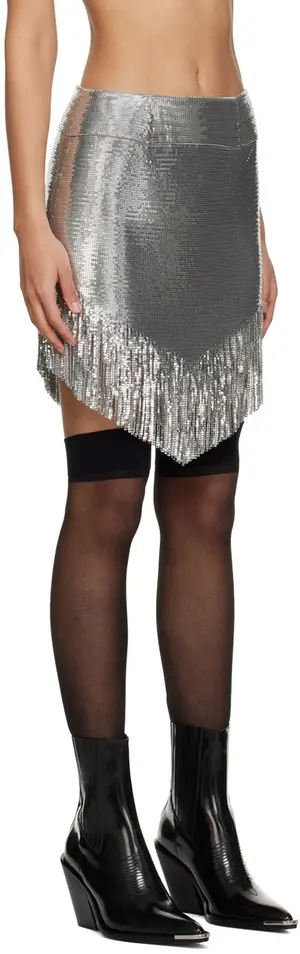 Rabanne Metallic Fringe Mini Skirt