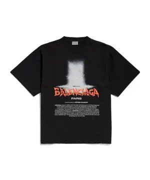 Balenciaga The Door" Printed Oversized T-shirt - Black