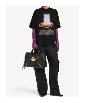 Balenciaga The Door" Printed Oversized T-shirt - Black