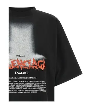 Balenciaga The Door" Printed Oversized T-shirt - Black