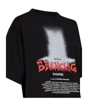 Balenciaga The Door" Printed Oversized T-shirt - Black