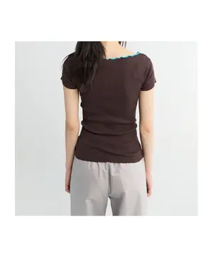 Paloma Wool Ribbed Top With Wavy Piping