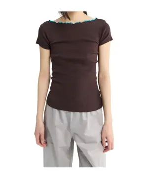 Paloma Wool Ribbed Top With Wavy Piping