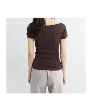 Paloma Wool Ribbed Top With Wavy Piping