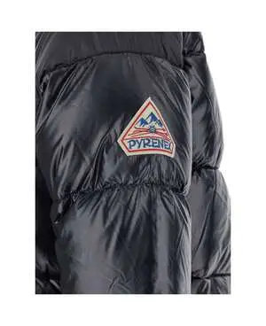 Pyrenex Long-sleeved Down Jacket With Logo Detail - Black