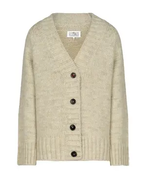 MAISON MARGIELA V-neck Knitted Cardigan - Moss