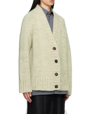 MAISON MARGIELA V-neck Knitted Cardigan - Moss
