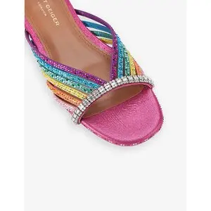 Kurt Geiger Embellished Rainbow Woven Mules