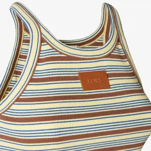 Fendi Striped Logo Patch Knit Top - Multicolour