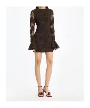 ROTATE BY BIRGER CHRISTENSEN 3d Flower Lace Mini Dress
