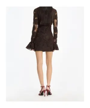 ROTATE BY BIRGER CHRISTENSEN 3d Flower Lace Mini Dress