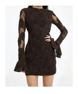 ROTATE BY BIRGER CHRISTENSEN 3d Flower Lace Mini Dress