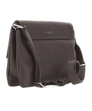GIANNI CHIARINI Textured Leather Shoulder Bag With Magnetic Flap Closure