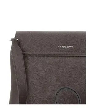 GIANNI CHIARINI Textured Leather Shoulder Bag With Magnetic Flap Closure
