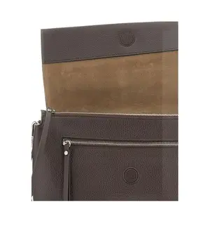 GIANNI CHIARINI Textured Leather Shoulder Bag With Magnetic Flap Closure