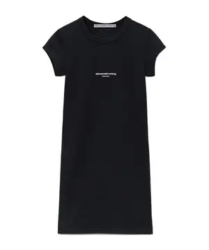 Alexander Wang Logo Jersey T-shirt Dress - Black